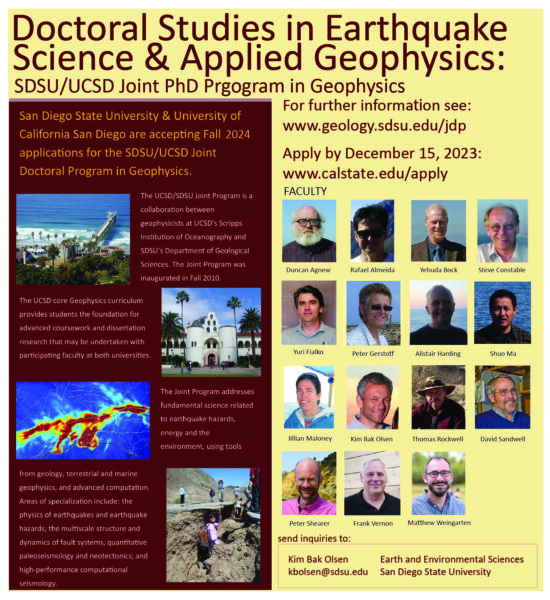 Ph.D in Geophysics Program – Department of Earth & Environmental Sciences